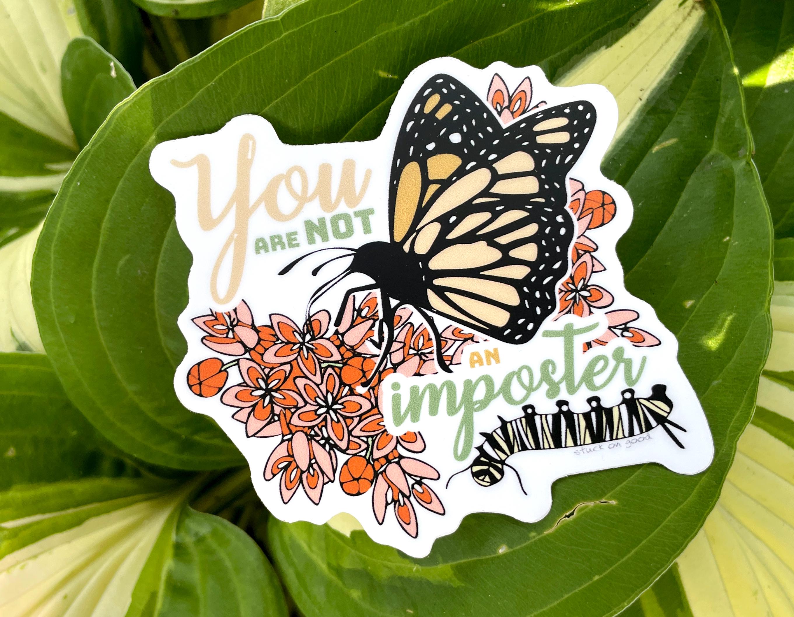 Monarch Butterfly Imposter Syndrome Sticker: Mental Health Art - Etsy