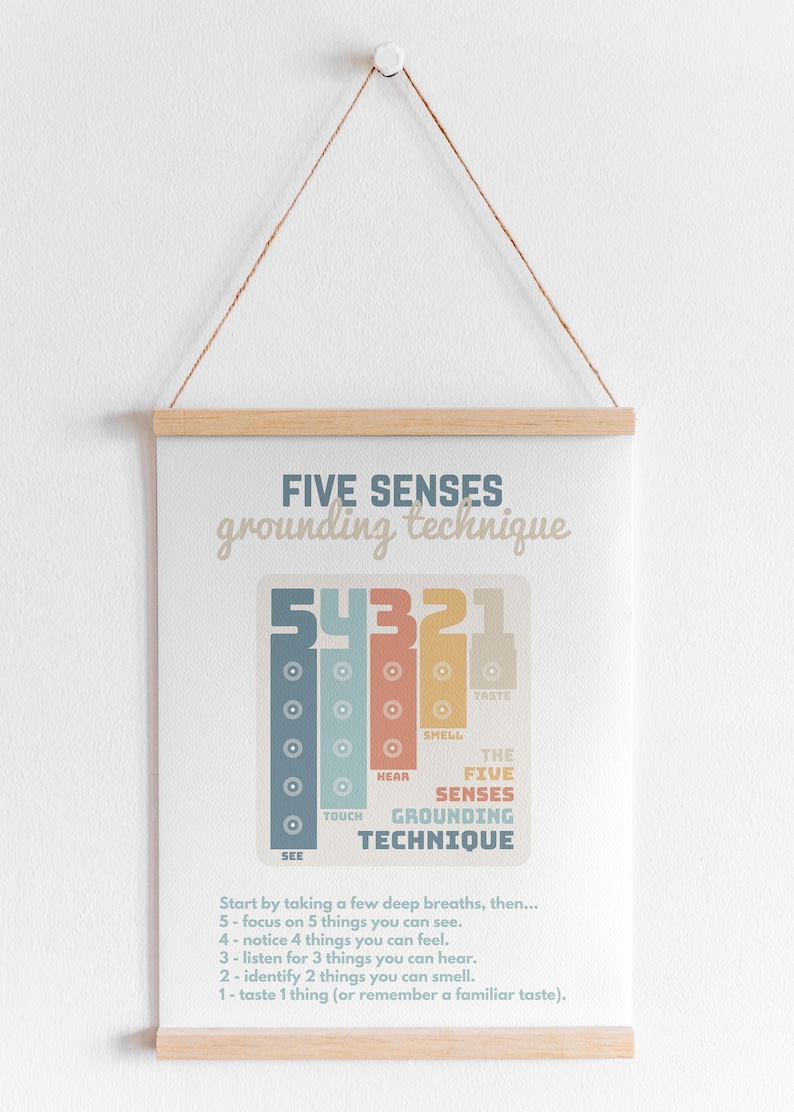 5 Senses Grounding Technique, Five Senses Exercise, Coping Skills ...