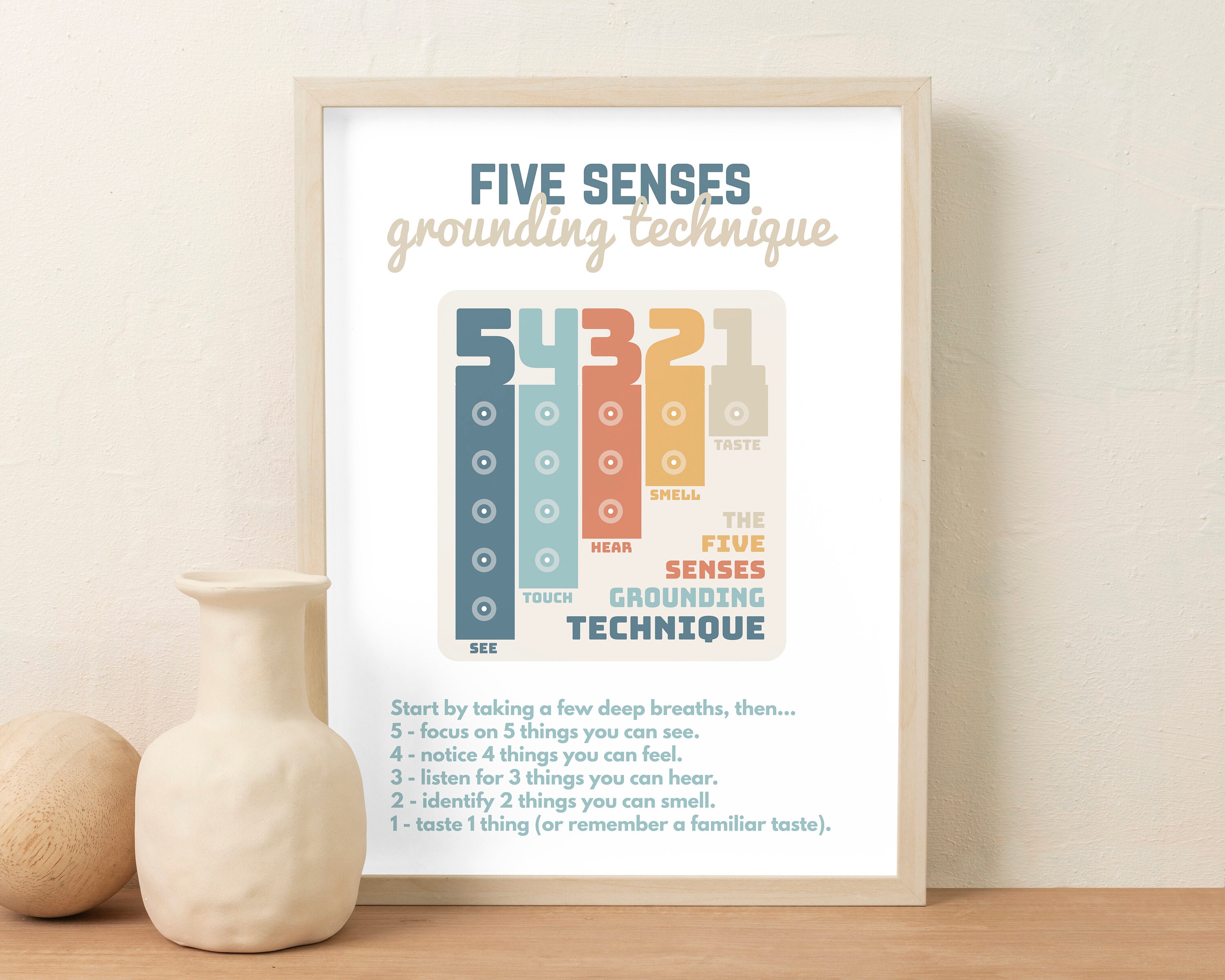 5 Senses Grounding Technique, Five Senses Exercise, Coping Skills ...