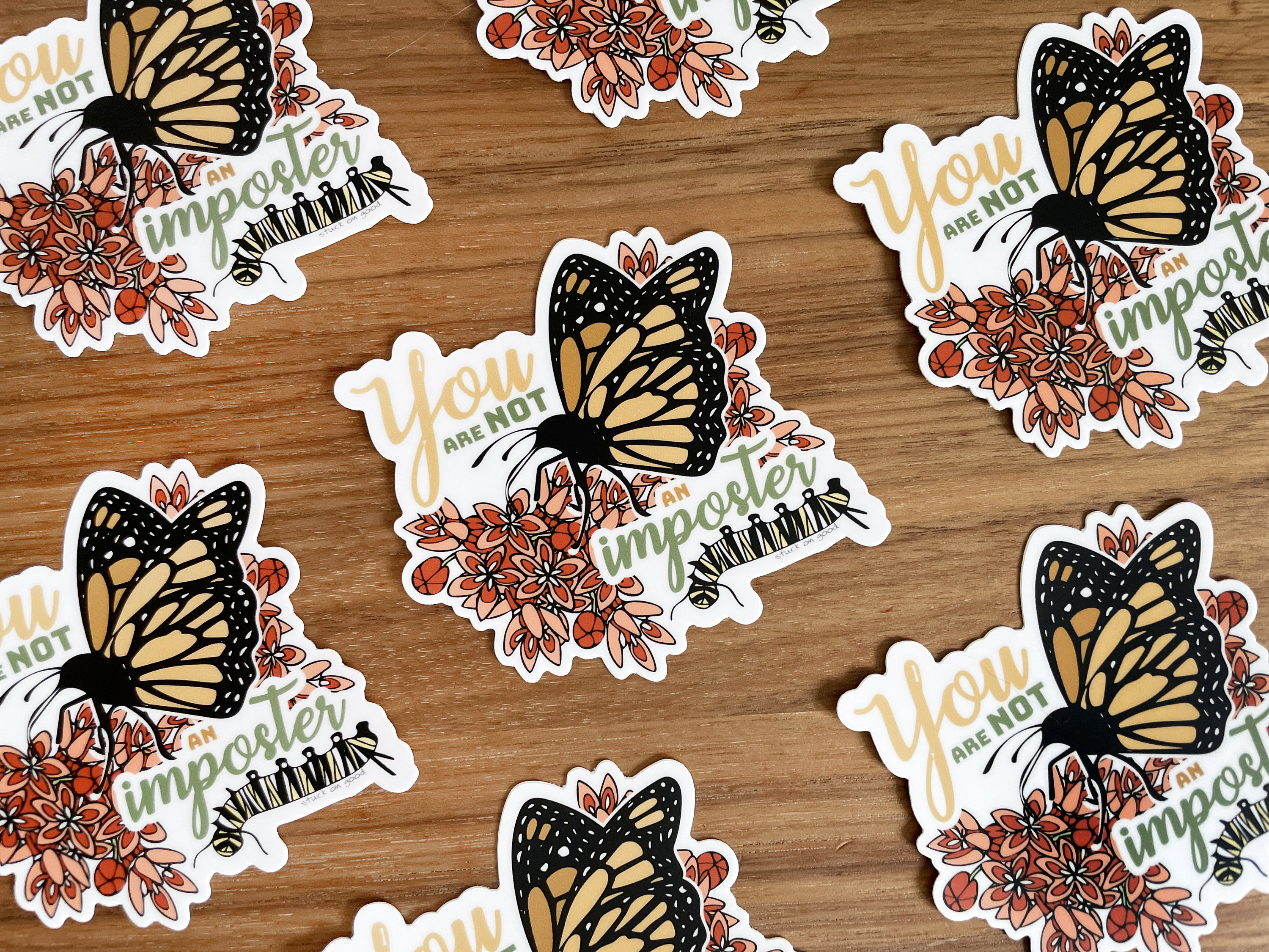 Monarch Butterfly Imposter Syndrome Sticker: Mental Health Art - Etsy