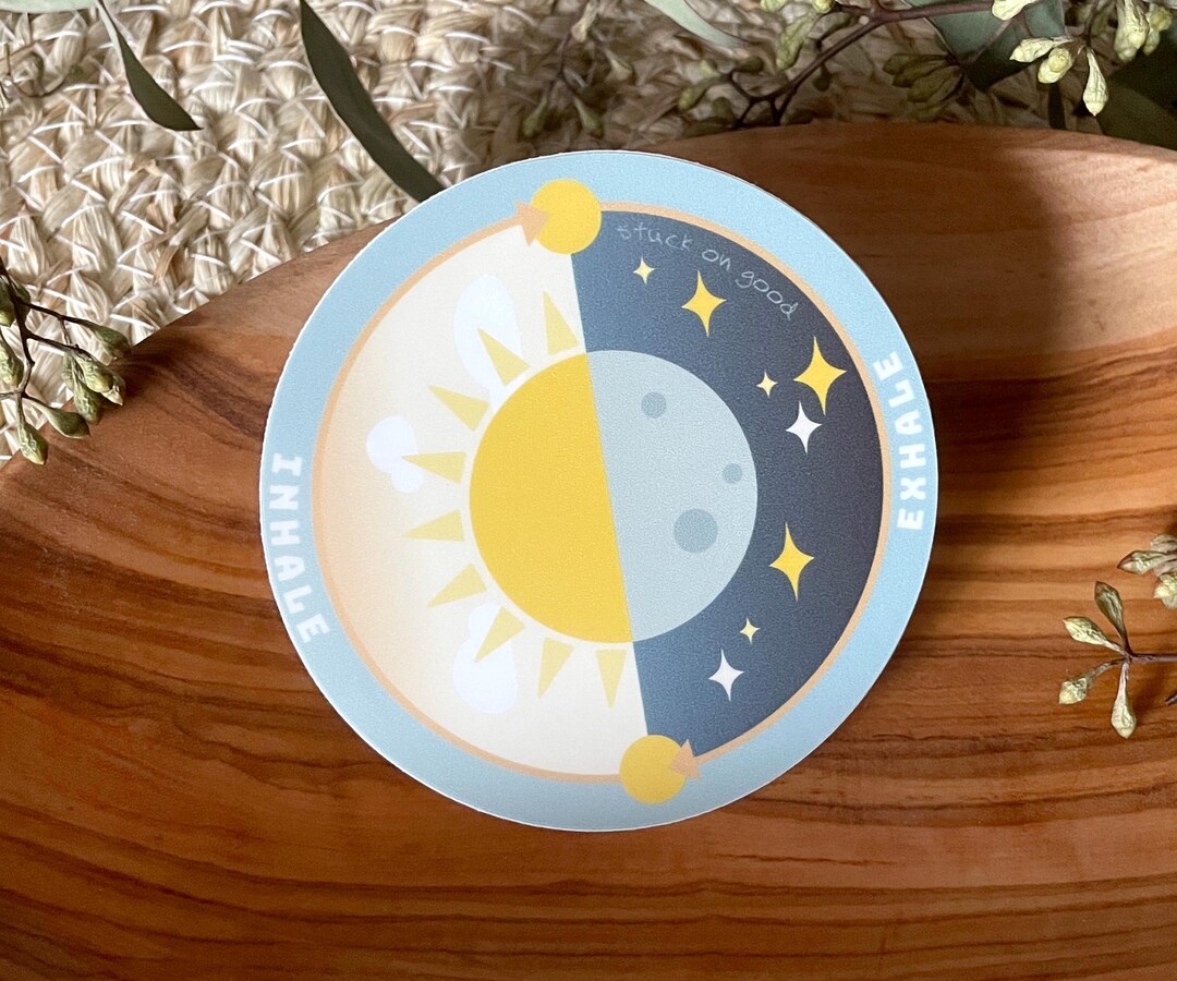 Sun and Moon Breathing Exercise Sticker | Simple Inhale Exhale ...