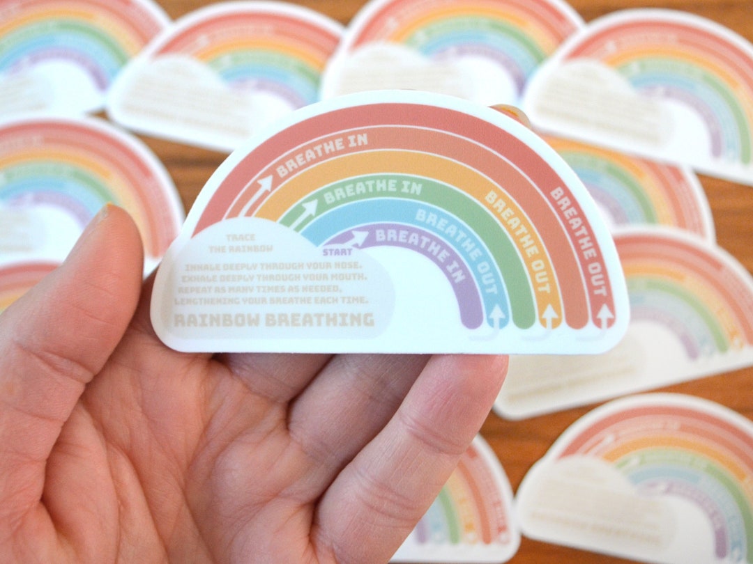 Rainbow Breathing Sticker | Finger Tracing Calming Technique | Kids ...