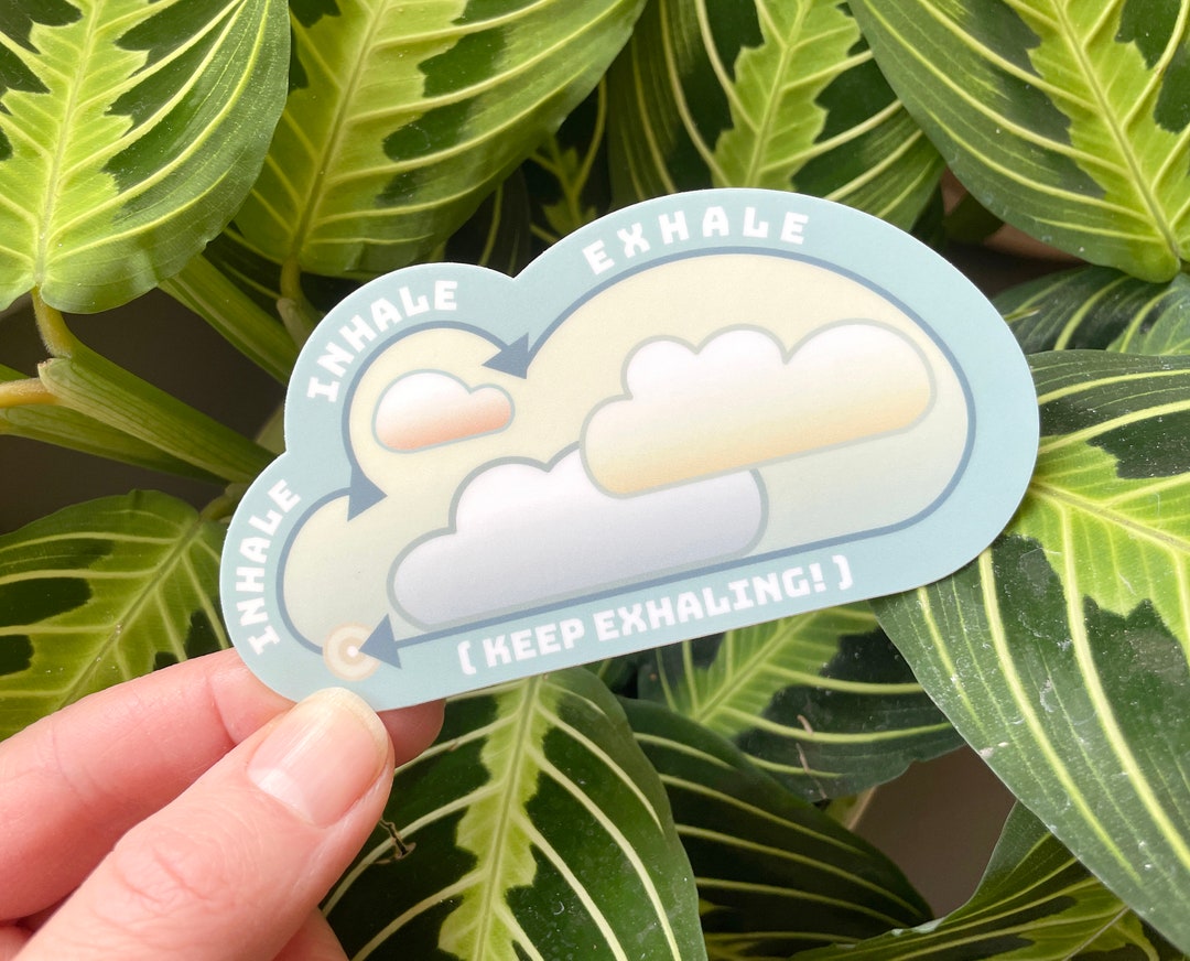 Cloud Breathing Sticker | Physiological Sigh | Therapeutic Deep Breath ...