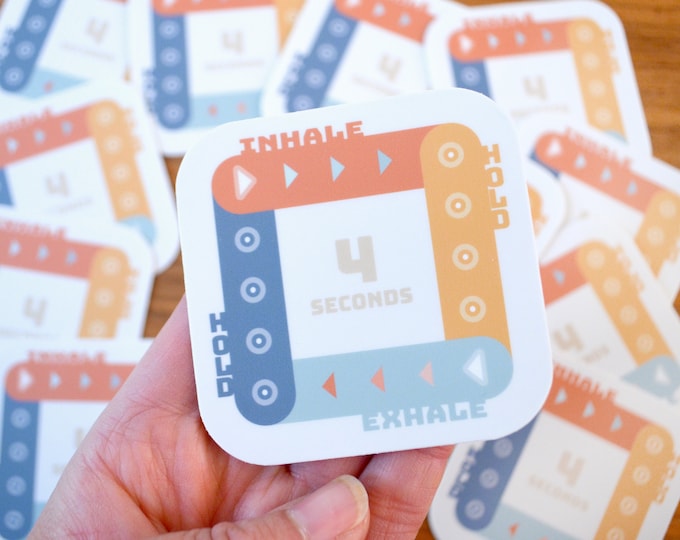 Box Breathing Sticker Square Breathing Exercise Finger Tracing ...