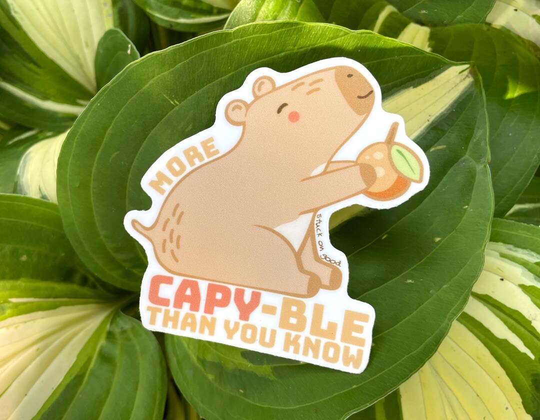 Capable Capybara Sticker | Capybara With Orange | Believe in Yourself ...