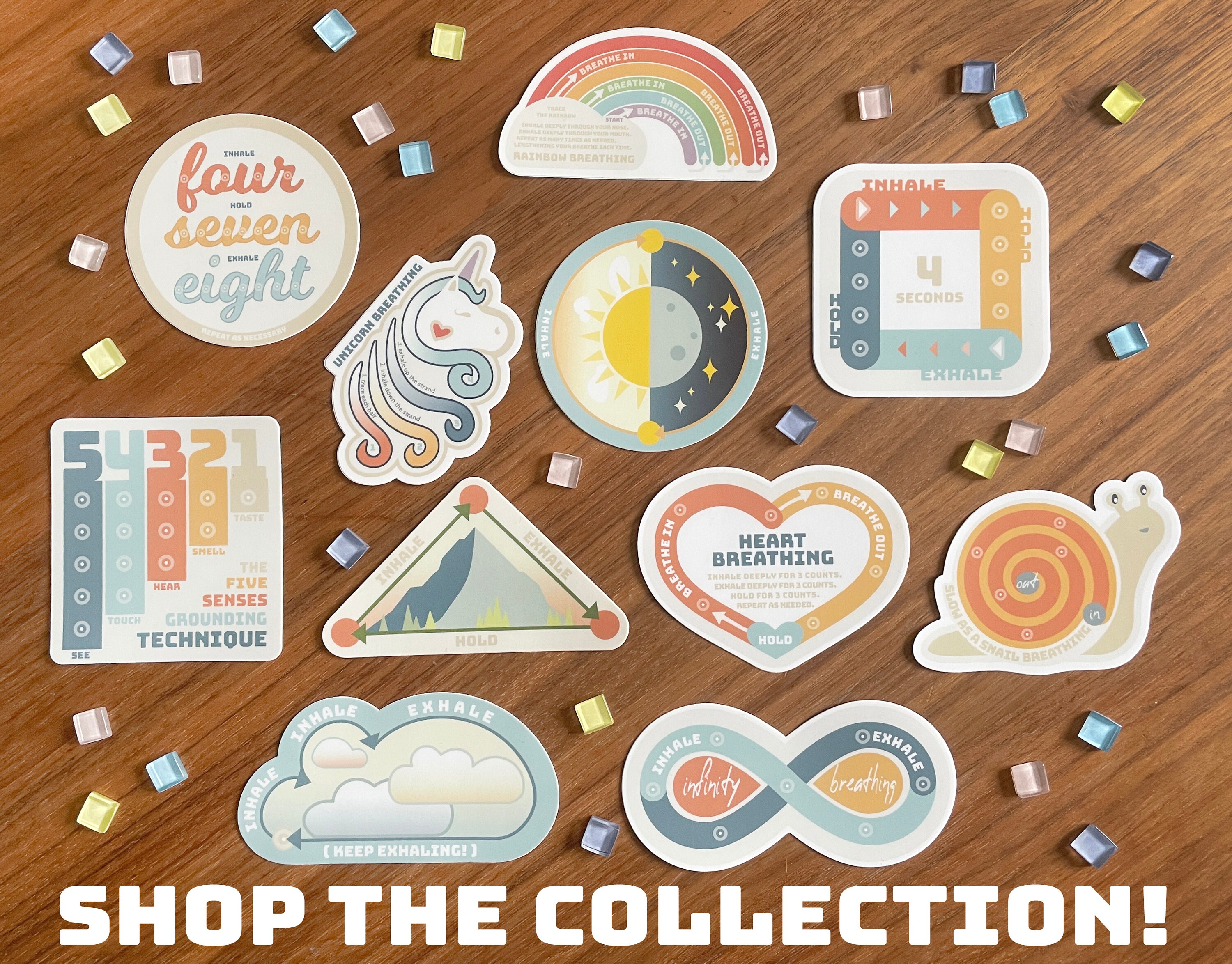 Rainbow Breathing Sticker Finger Tracing Calming Technique Kids ...