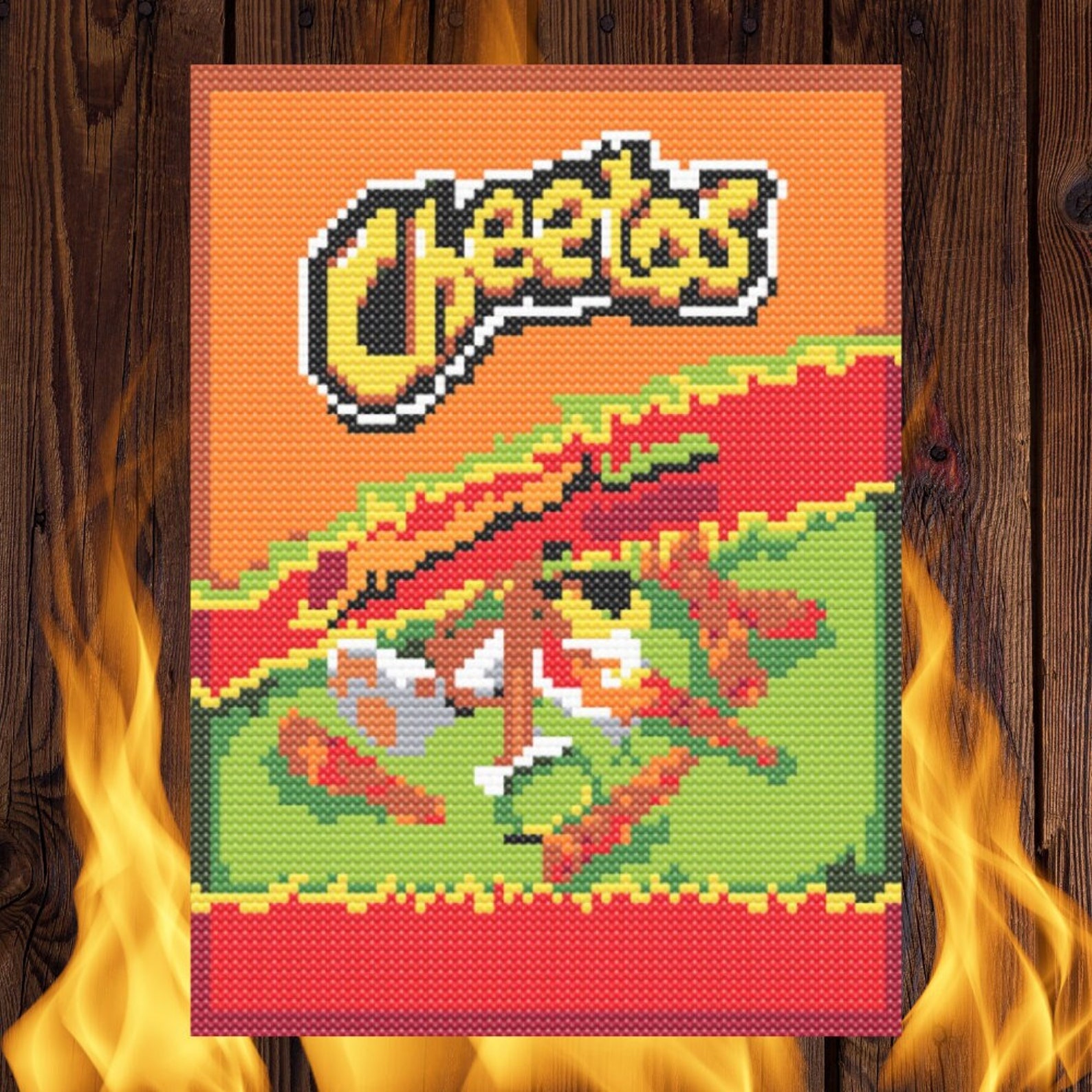 Hot Cheetos Counted Cross Stitch PDF | DMC - Etsy