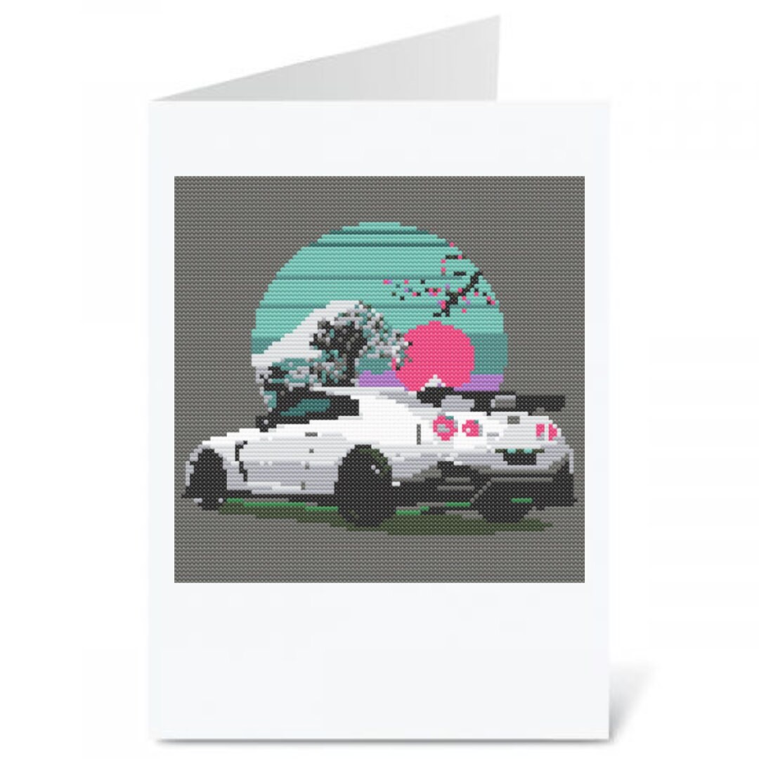 Vaporwave Counted Cross Stitch PDF | Japanese | DMC - Etsy