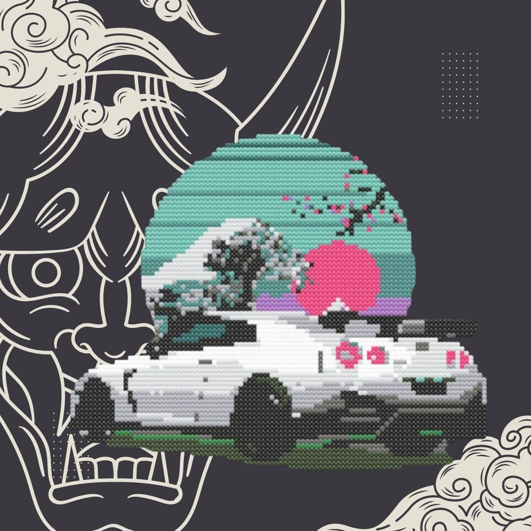 Vaporwave Counted Cross Stitch PDF | Japanese | DMC - Etsy