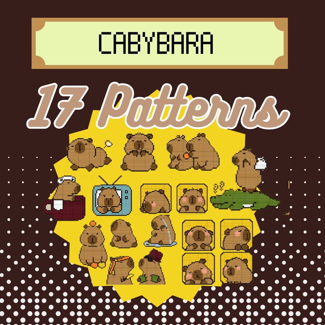 CAPYBARA Emotes Counted Cross Stitch Perler Bead PDF | Kawaii | DMC - Etsy