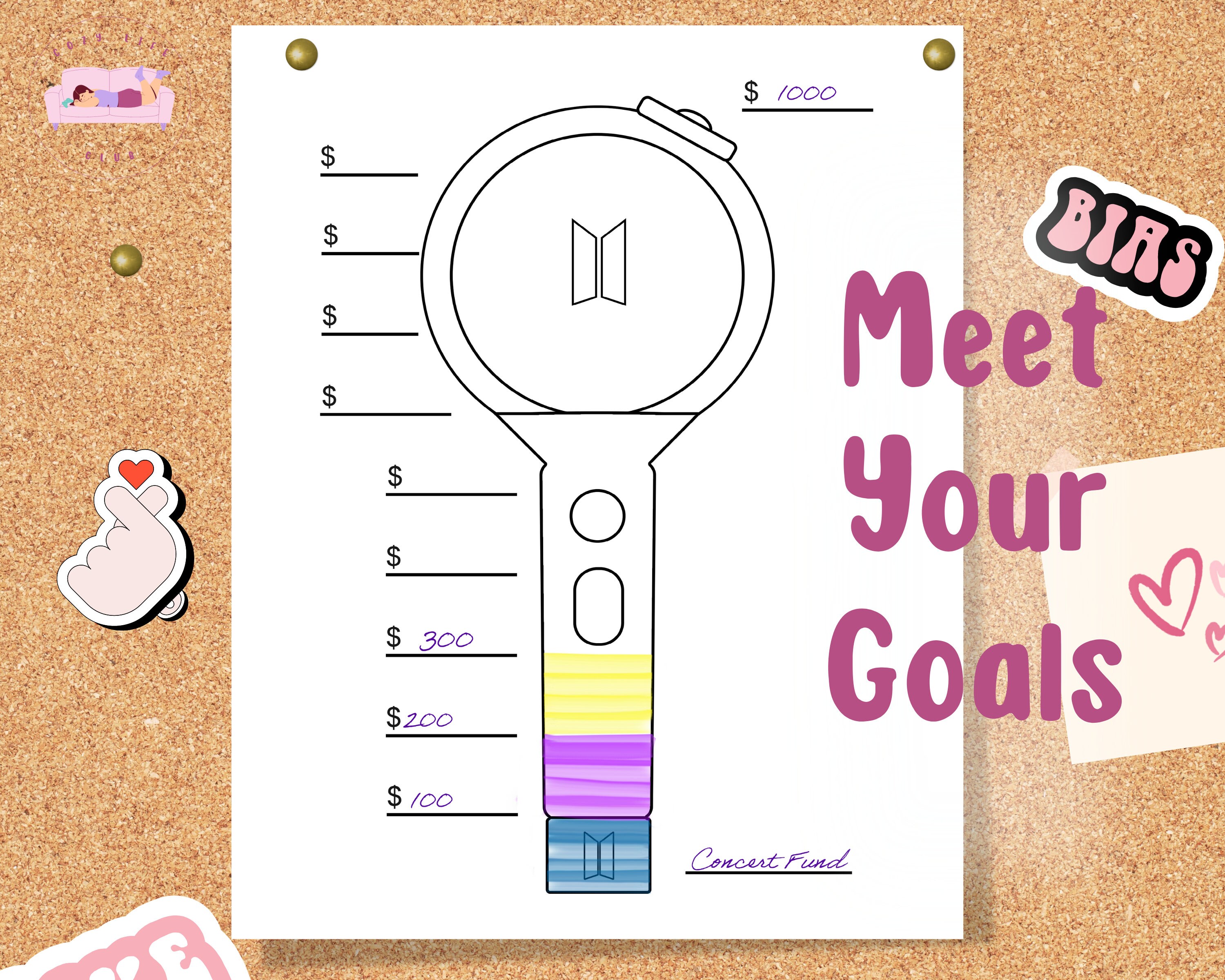 BTS Army Bomb Savings Tracker Sheet | Instant Download | Printable ...