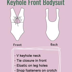 Keyhole Tie Front Bodysuit Pdf Sewing Pattern- Beginner Friendly Cut ...