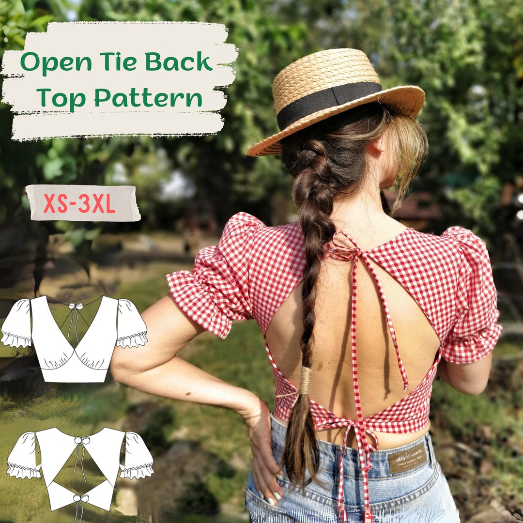 Open Tie Back Top Sewing Pattern Beginner Friendly Pdf Sewing Pattern ...