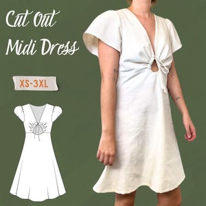 Cut Out Midi Summer Dress PDF Sewing Pattern in Sizes XS-3XL - Etsy
