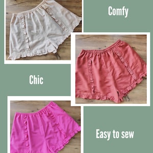 Ruffle Shorts Sewing PDF Pattern: Beginner Friendly, Sizes XS-3XL - Etsy