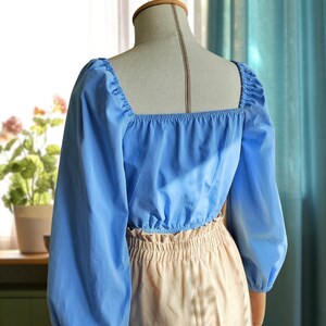 Layered Ruffle Front Blouse With Puff Long Sleeve Pdf Sewing Pattern ...