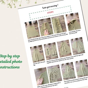 High Waist Pleated Half Elastic Waistband Short With Pockets Pdf Sewing ...