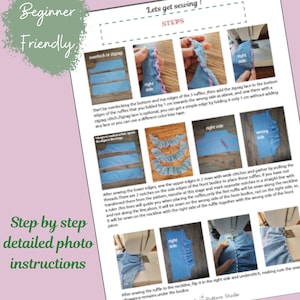 Layered Ruffle Front Blouse With Puff Long Sleeve Pdf Sewing Pattern ...