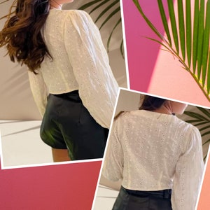 Cut Out Tie Front Puff Sleeve Blouse Pdf Sewing Pattern Beginner ...