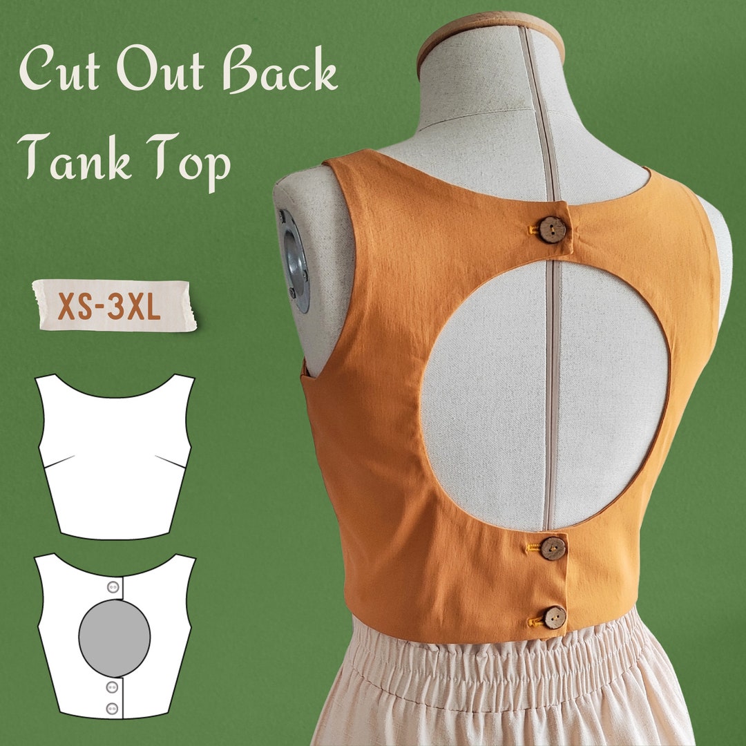 Cut Out Back Tank Top Pdf Sewing Pattern Well Made Trendy Digital ...