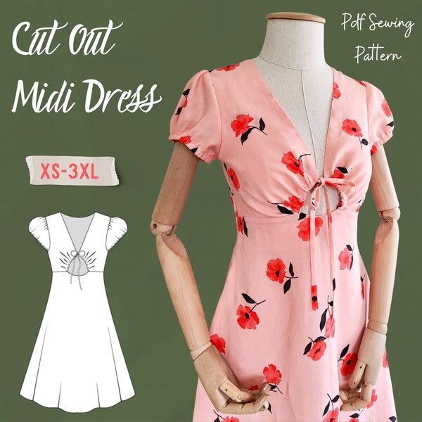 Midi Dress Pattern - Etsy UK
