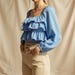 Layered Ruffle Front Blouse With Puff Long Sleeve Pdf Sewing Pattern ...