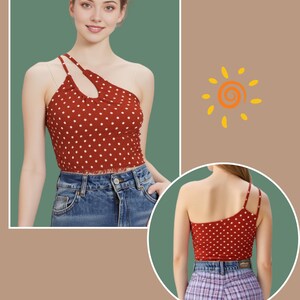 One Shoulder Cut Out Top Sewing Pattern- Beginner Friendly Easy Summer ...