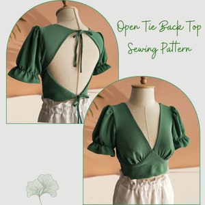Open Tie Back Top Sewing Pattern- Beginner Friendly Pdf Sewing Pattern ...