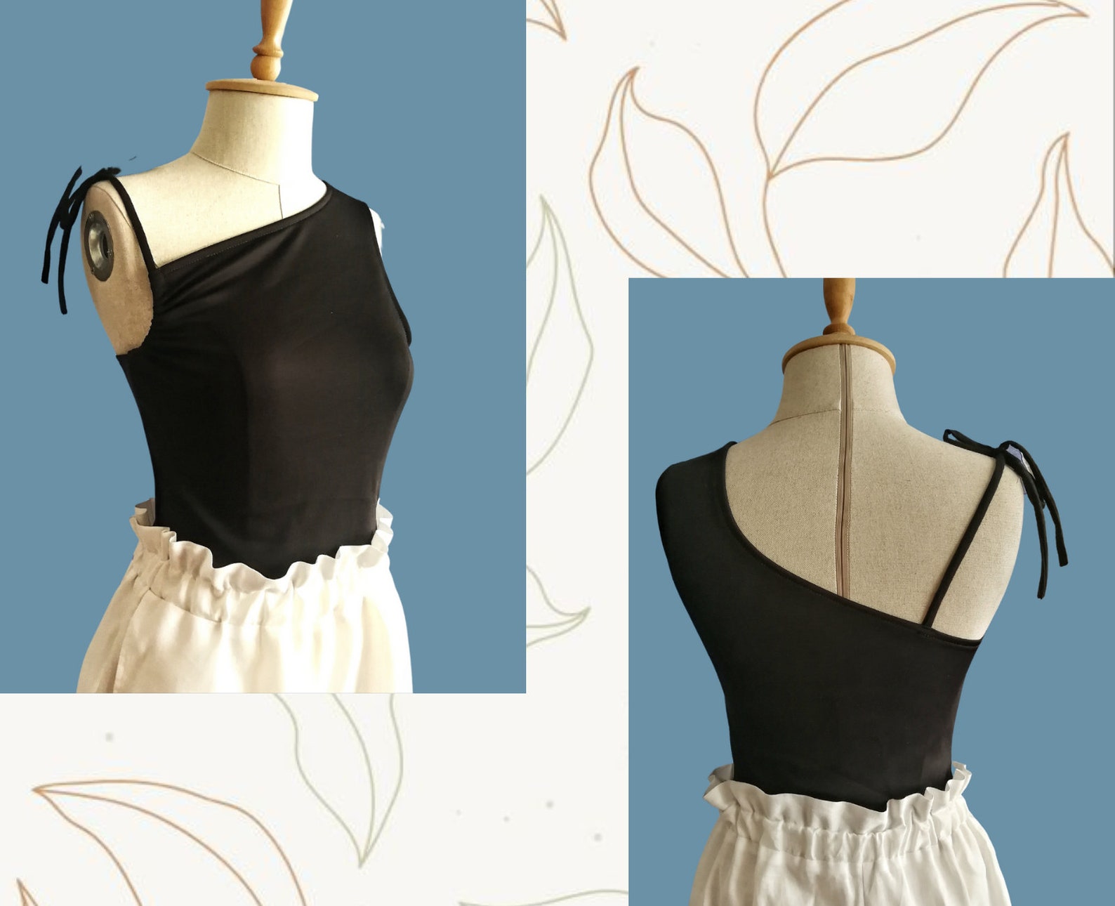 Asymmetrical Side Ruched Top Pattern Printable Sewing Pattern - Etsy