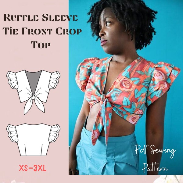 Tie Front Crop Top - Etsy