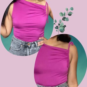 Asymmetrical Side Ruched Top Pattern- Printable Sewing Pattern in Sizes ...