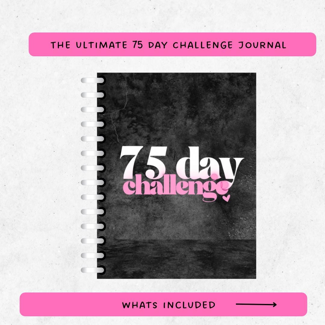 75-day Challenge Journal Meal Planners, Habit Trackers, Reading Logs 75 ...