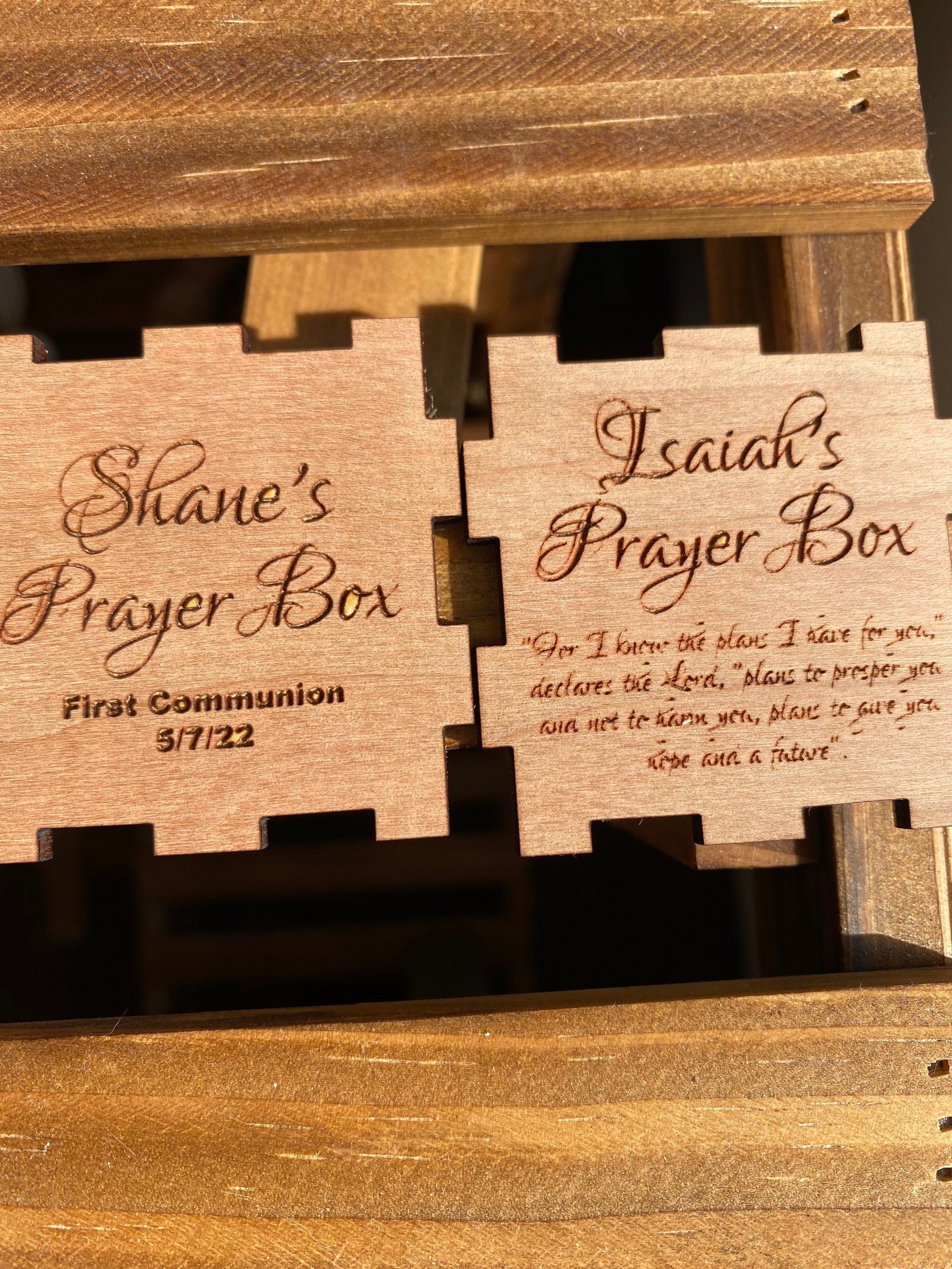 Personalized Prayer Box for First Communion Baptism - Etsy