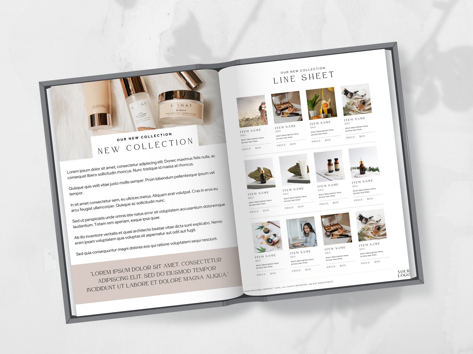 Wholesale Catalogue & Pricing Guide Template, Editable Linesheet for ...