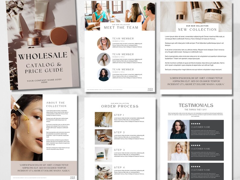 Wholesale Catalogue & Pricing Guide Template, Editable Linesheet for ...