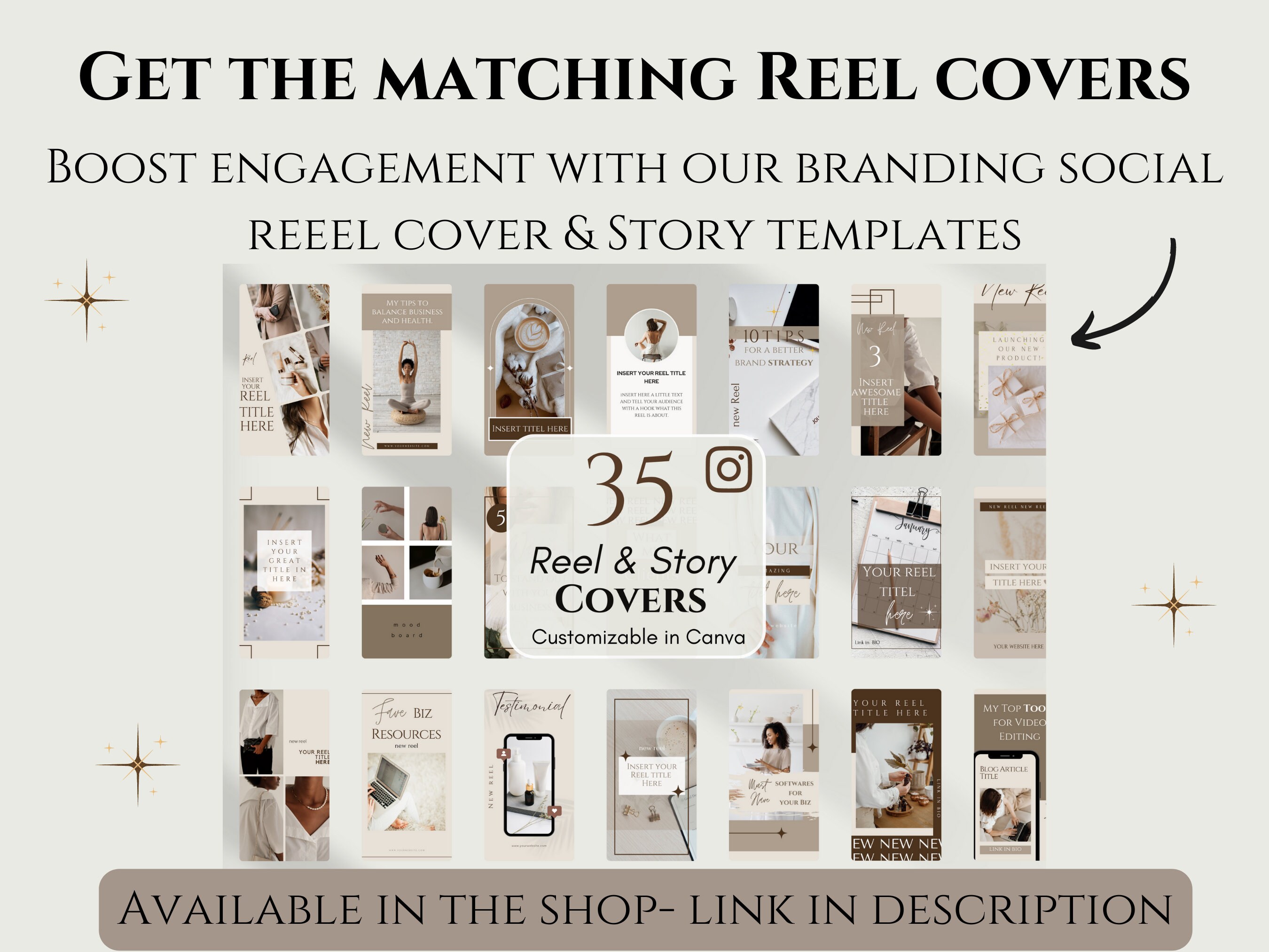 110 Clean Boho Instagram Post Canva Template Instagram Template Neutral ...