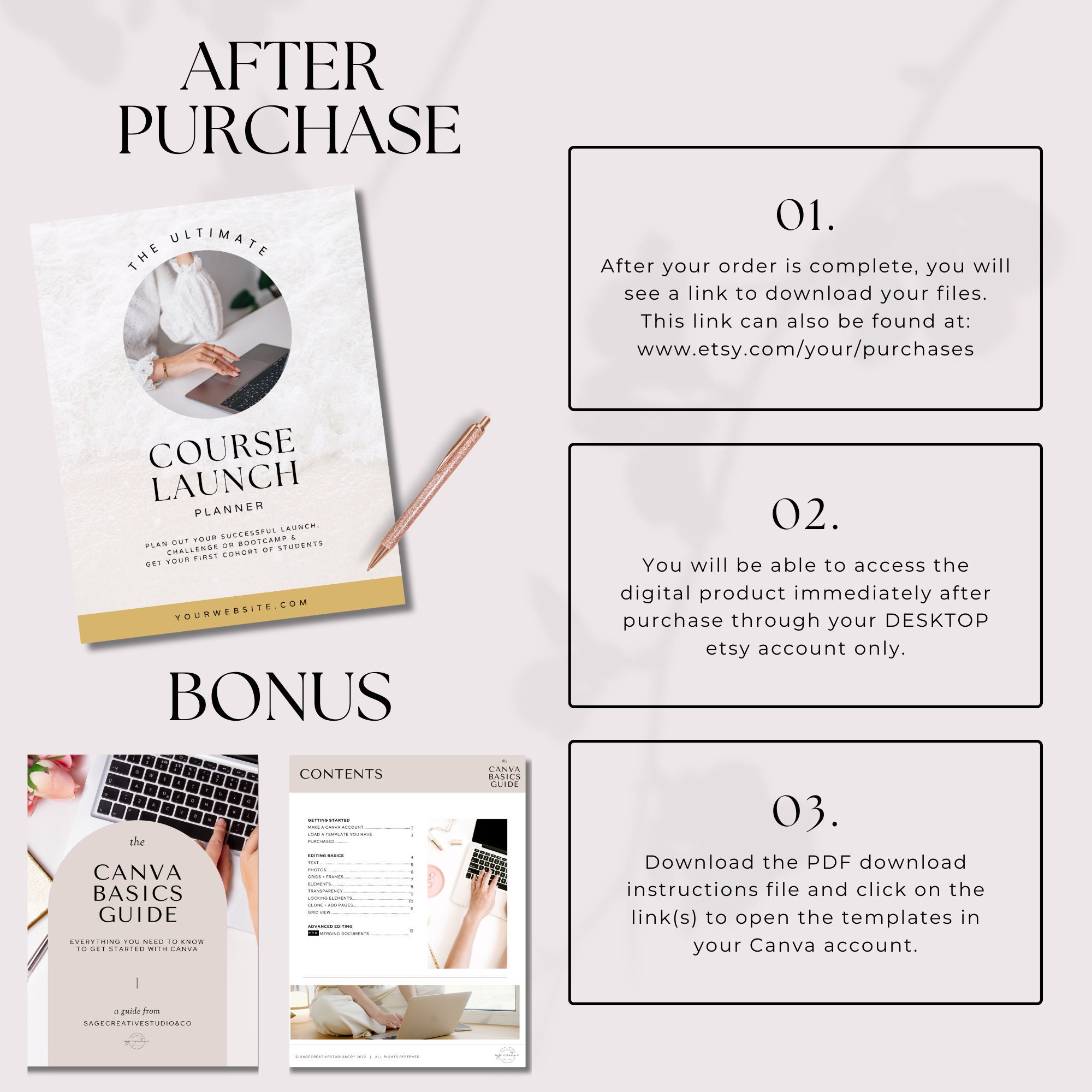 Printable Online Course Launch Planner & Workbook Template, Course ...