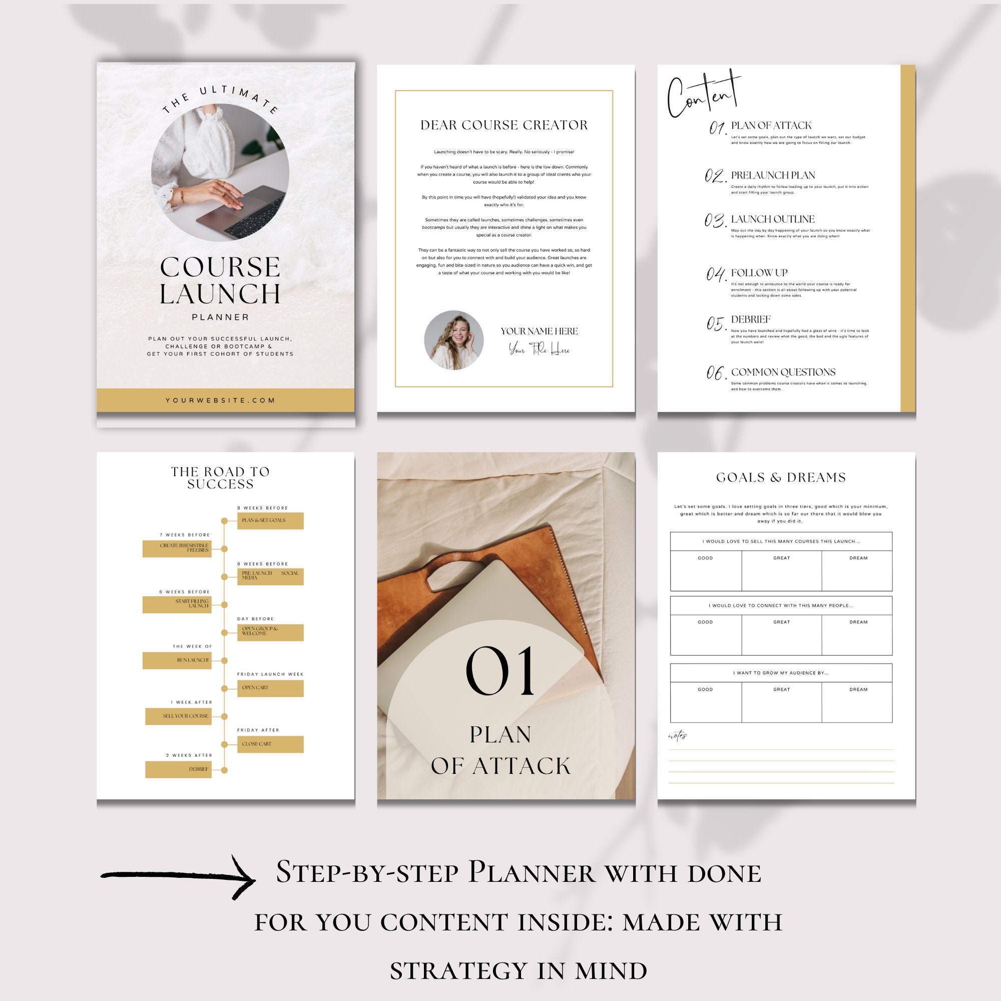Printable Online Course Launch Planner & Workbook Template, Course ...