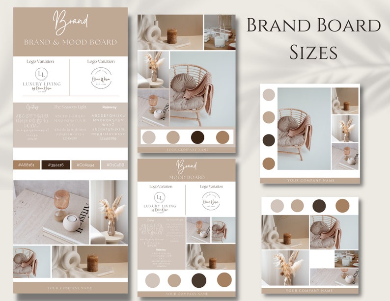 Brand Board Template Mood Board Branding Kit Brand Style Board Branding ...