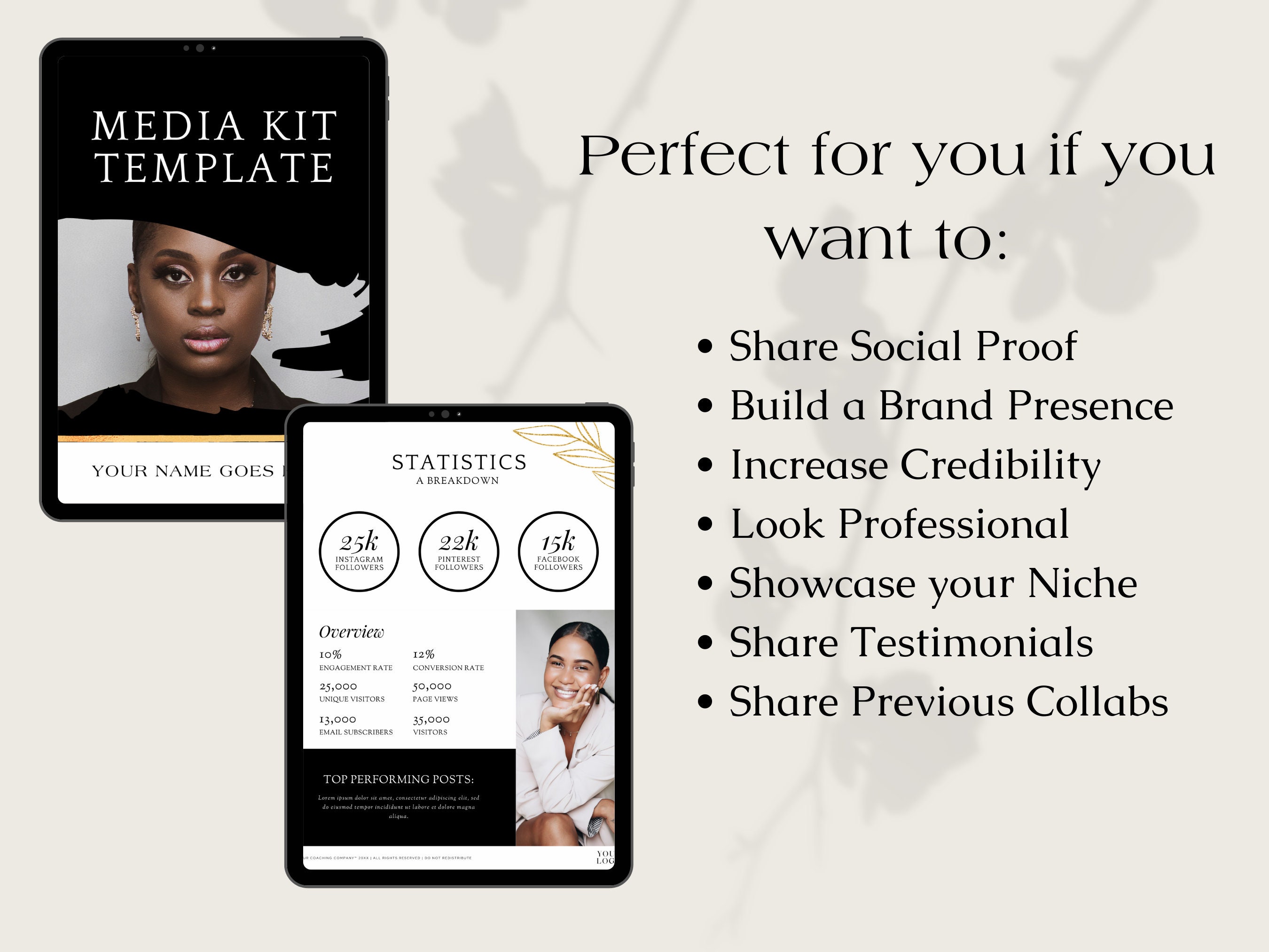 Social Media Kit & Rate Card Canva Template | Instagram Media Kit ...