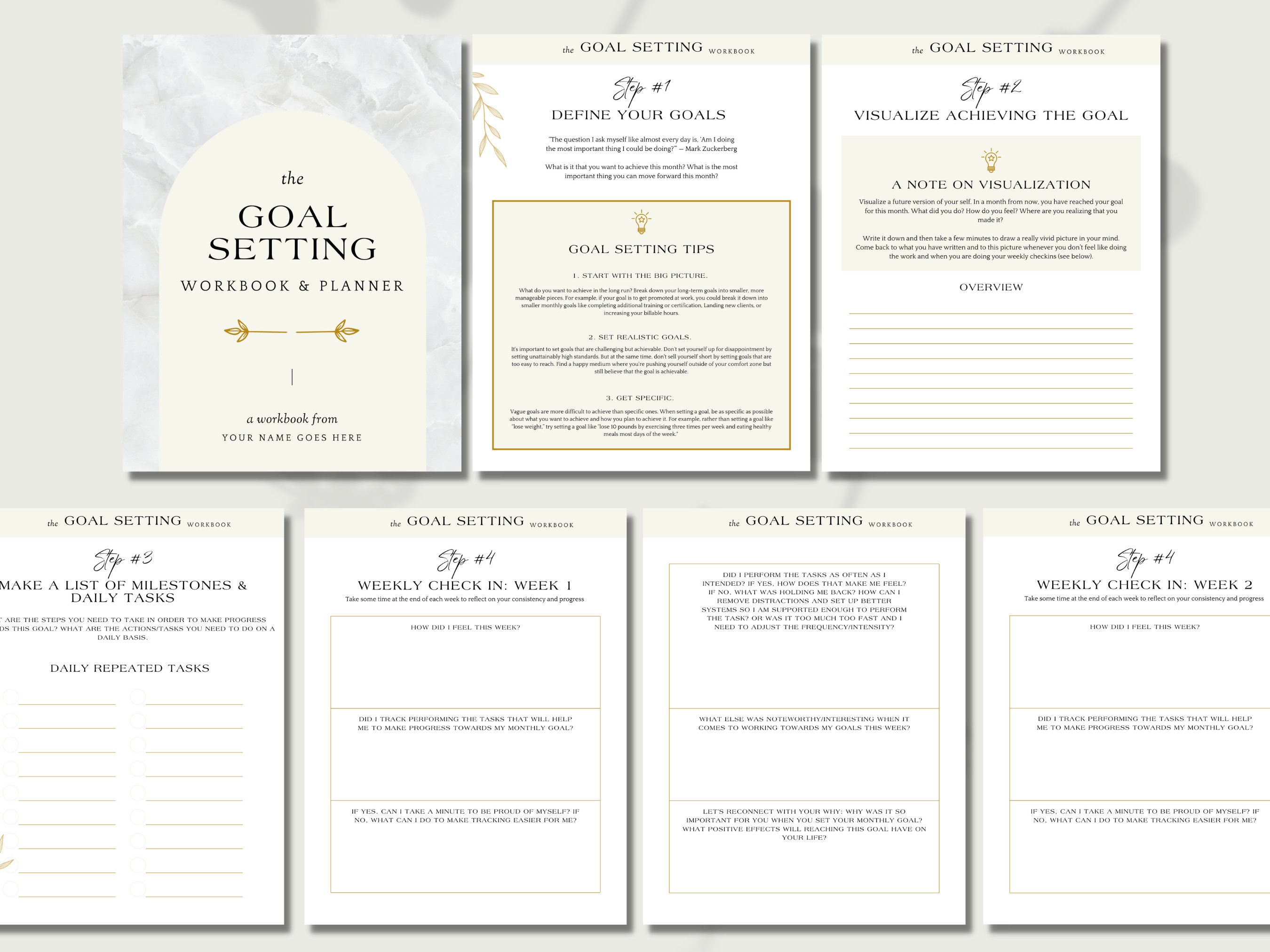 Printable Goal Setting Workbook and Planner Canva Template - Etsy