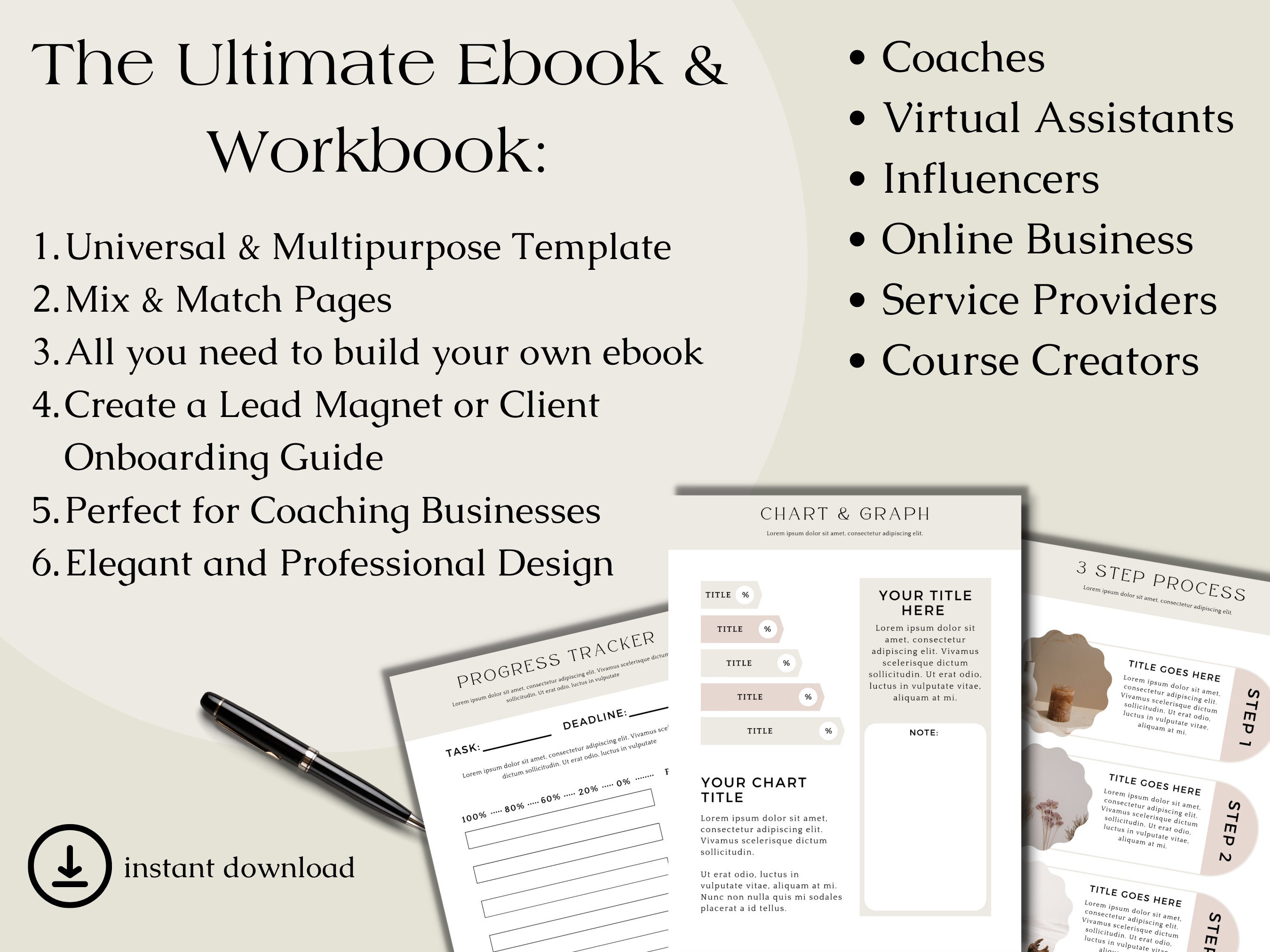 Lead Magnet and Coaching Workbook Canva Template, Instant Download, Opt ...