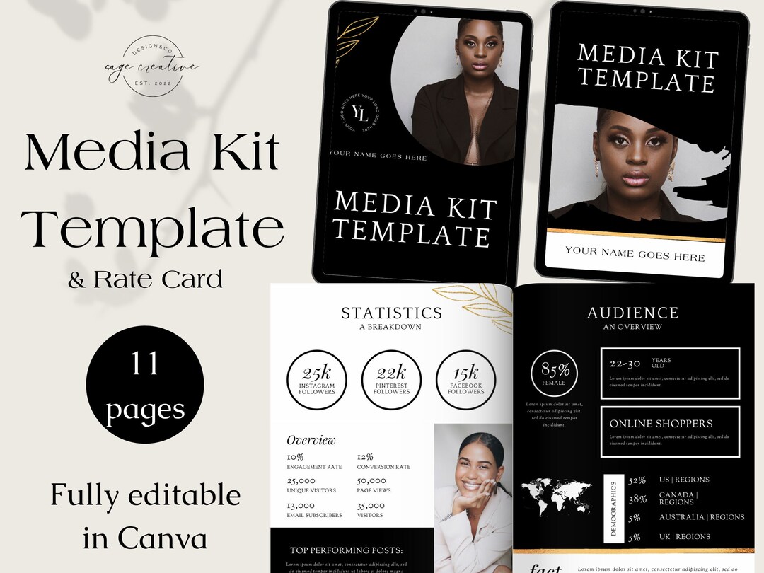 Social Media Kit & Rate Card Canva Template | Instagram Media Kit ...