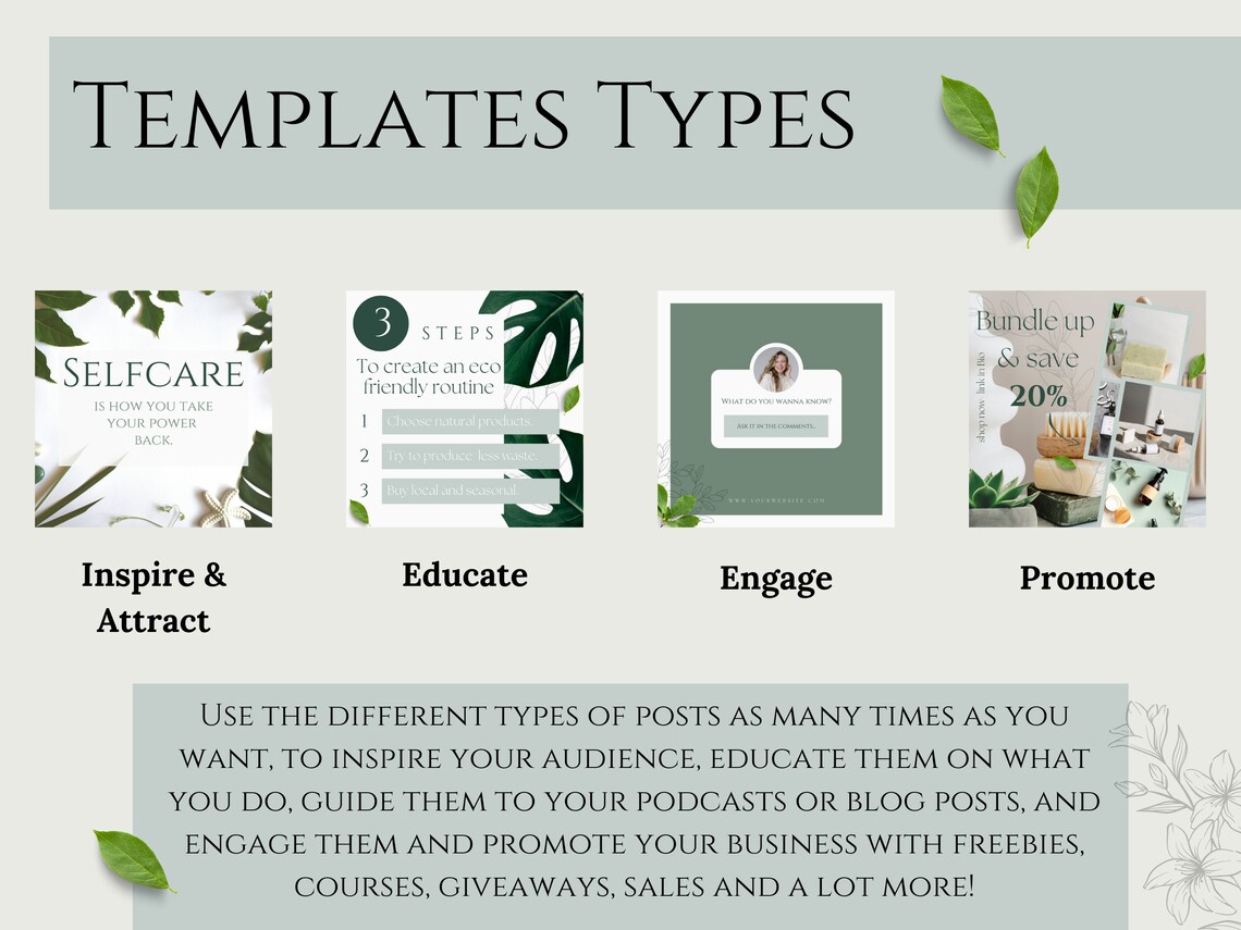 80 Instagram Post Template Wellness Posts Natural Skincare Instagram ...