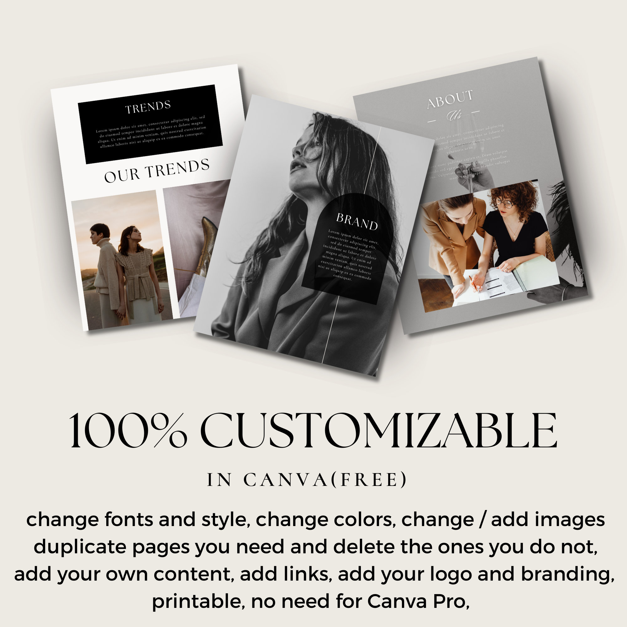 Lookbook Magazine Catalogue & Line Sheet Canva Template, Editable ...
