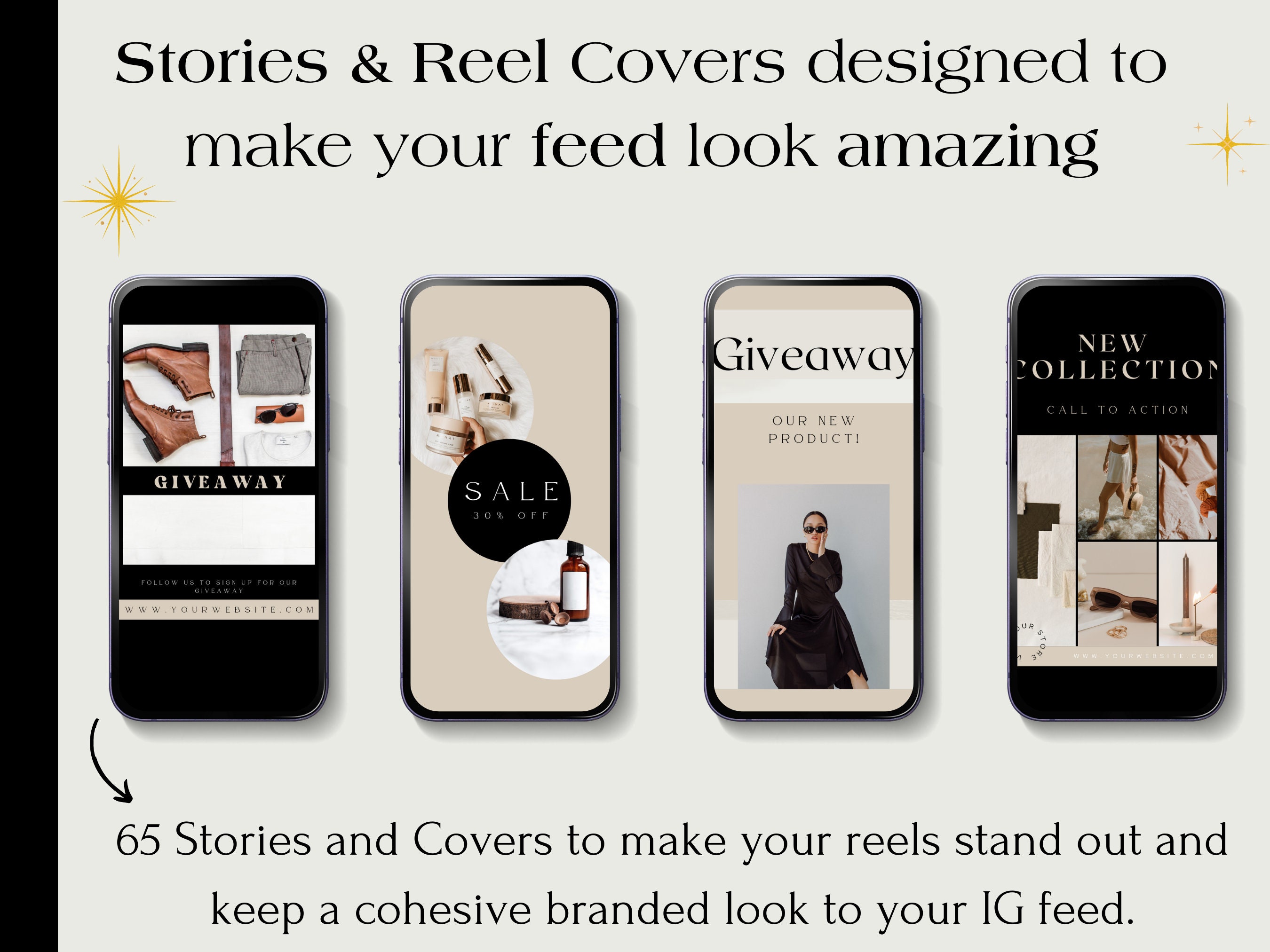 65 Clean Instagram Reel Covers and Story Template, Instagram Reels ...
