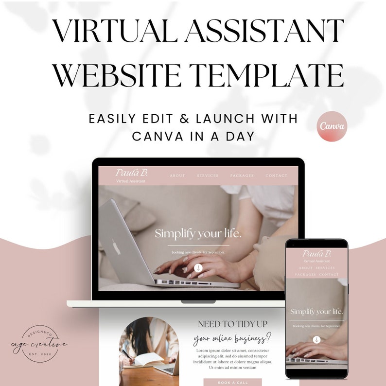 Virtual Assistant Canva Website Template Done for You Website - Etsy
