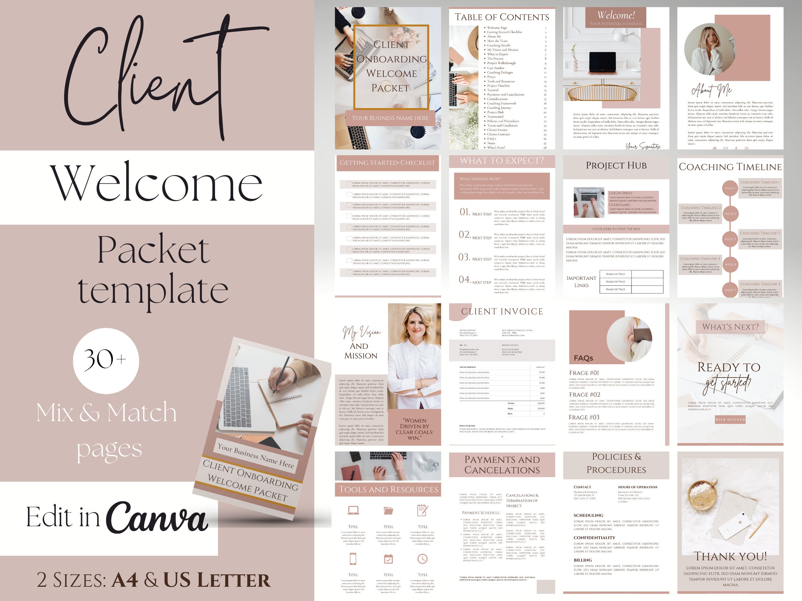 Client Welcome Packet Template | New Client Service Guide | Virtual ...