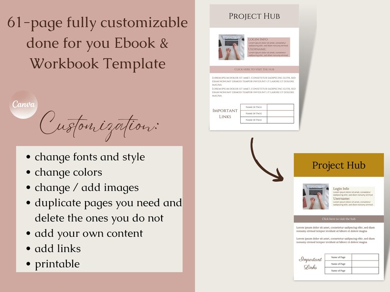 Ebook Template Canva, Worksheets Coaching, Canva E-book Template ...