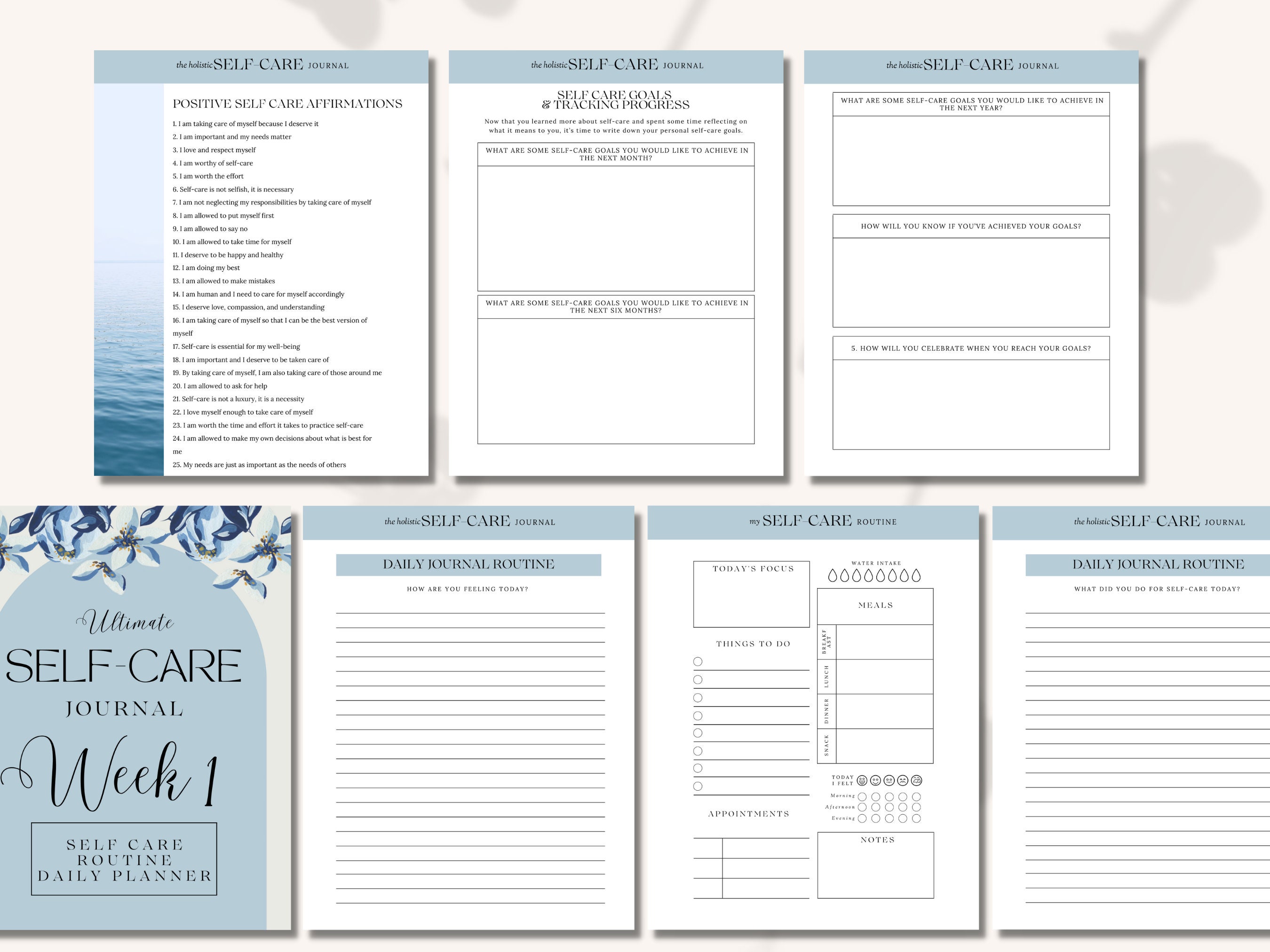 Printable Ultimate Self Care Journal and Daily Planner Template, Self ...